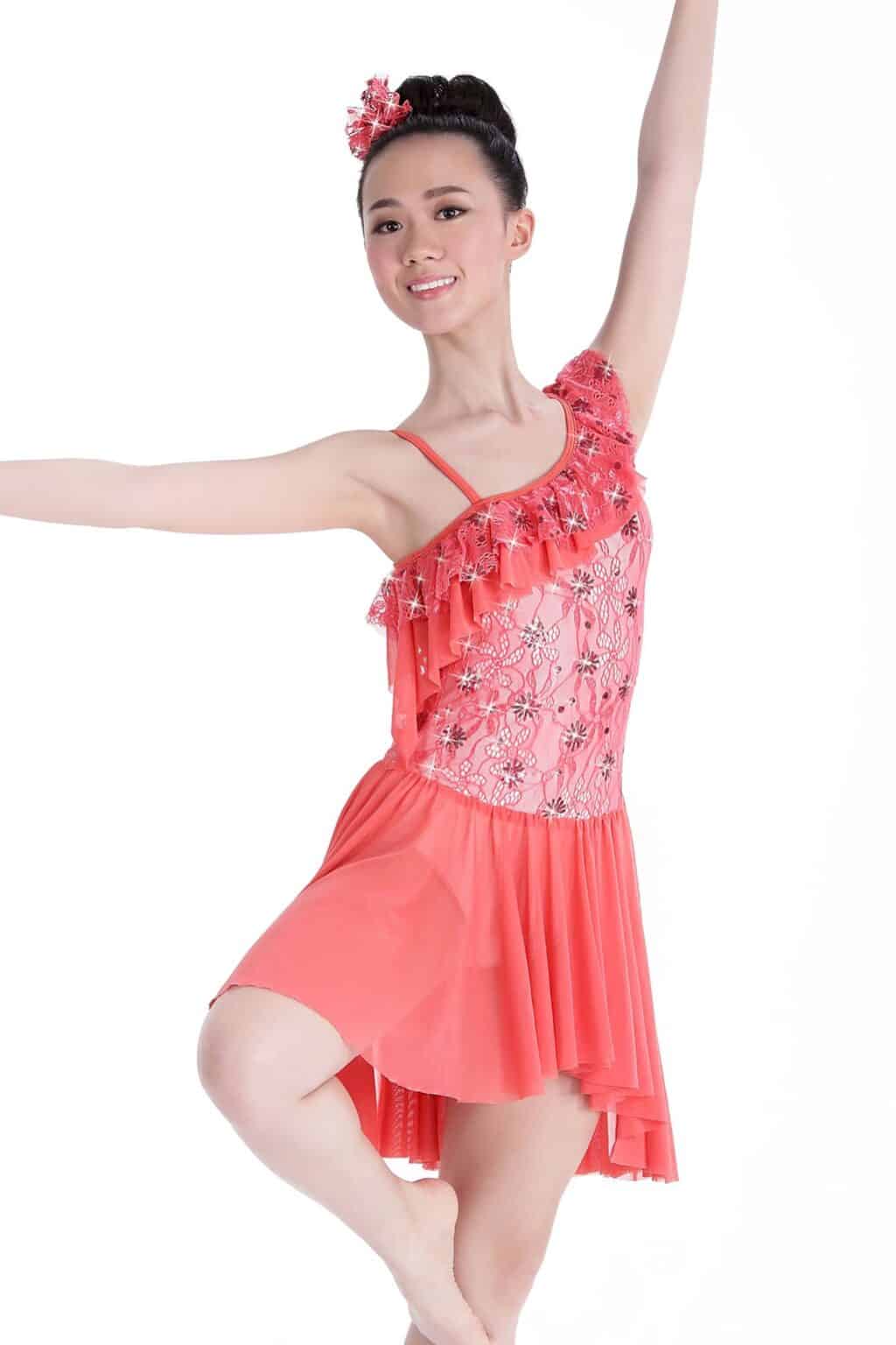 Blue/red contemporary/Lyrical Dancewear with skirt