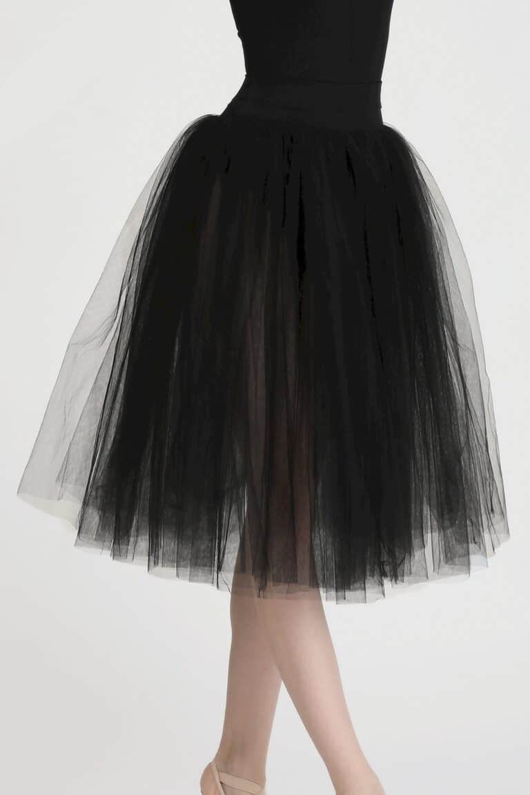 DANCE ELITE- layered nylon net skirt in black,white and pink